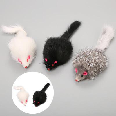 1Pcs False Mouse Cat Pet Toys Cat Long-haired Tail Mice Mous
