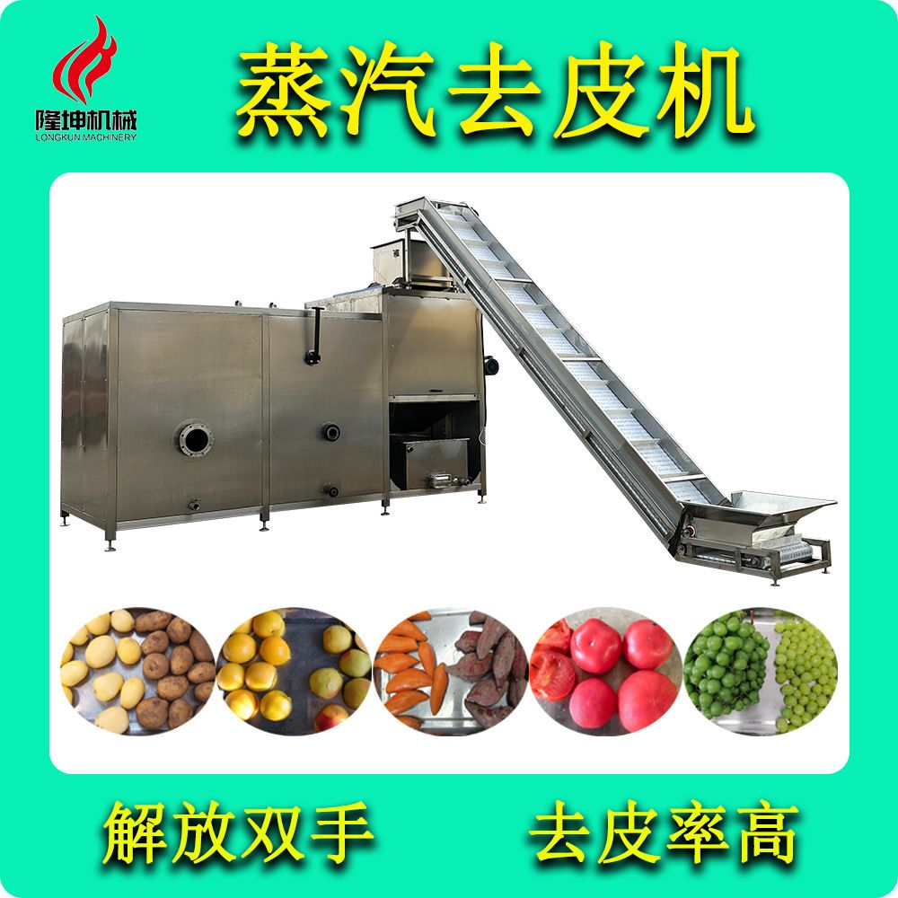 可定制全自动蒸汽去皮机 黄桃圣女果脱皮机 农产品深加工去皮设备