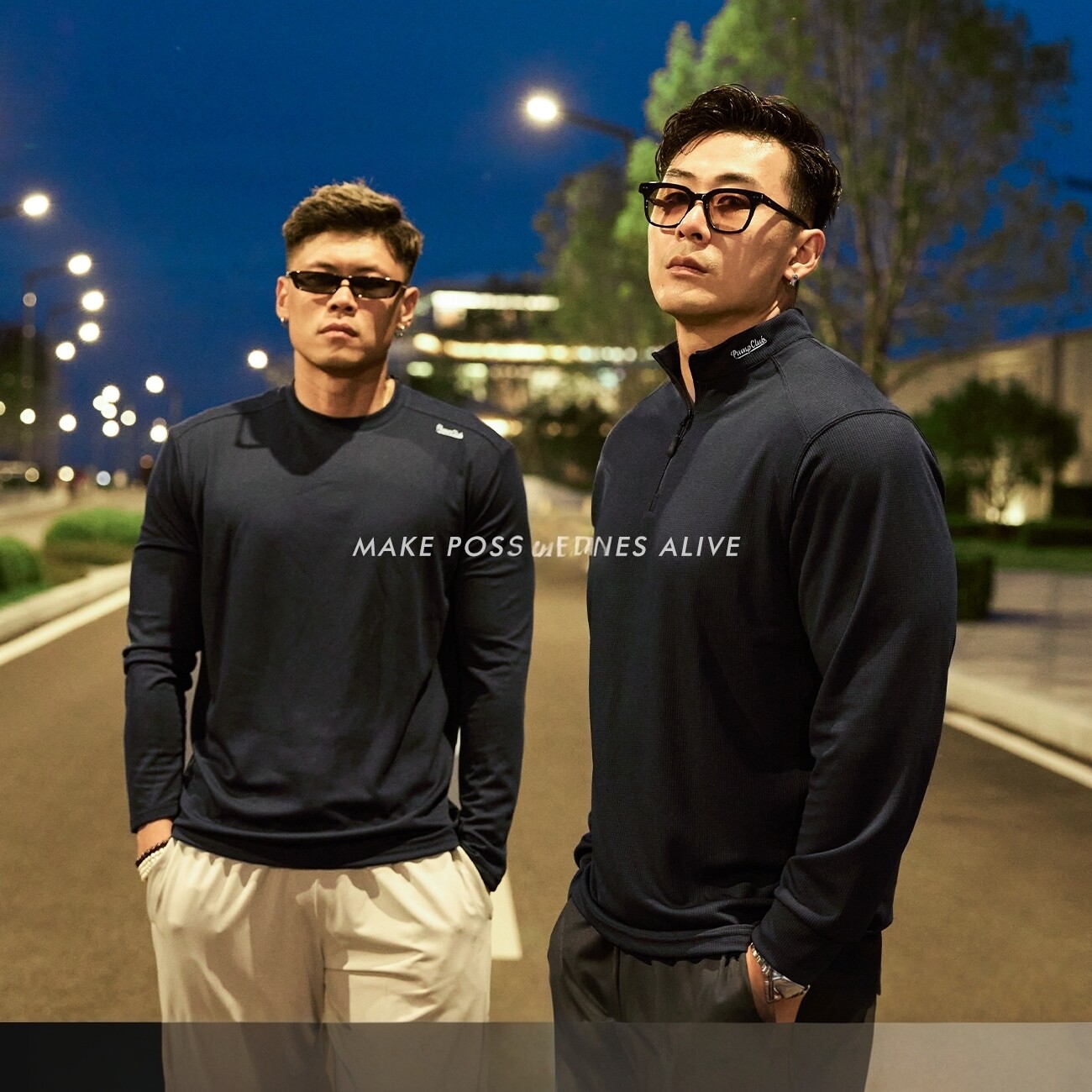MPA PumpClub秋季美式高弹速干华夫格运动休闲户外圆领半门襟打底
