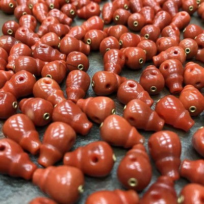 烤色南红三通镶嵌款文玩配饰配件手串搭配项链配饰DIYC63