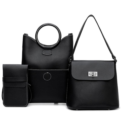 3 pcs/set Female Solid Tote Bag Woman PU Leather Purse bags