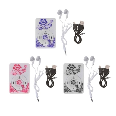 New  Clip Floral Pattern Music MP3 Player 32GB TF Card W