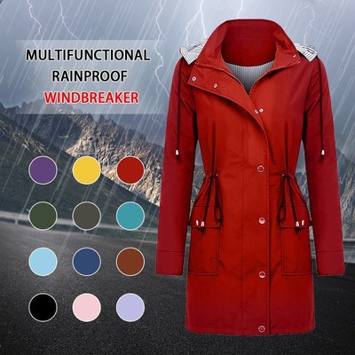 Fashion Women Jacket Raincoat Winter Long Coat Jacket Multi