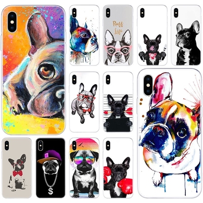 Hot French Bulldog Dog Pug Soft Silicone Case for Apple iPh