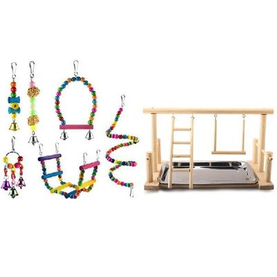 6 Pcs Bird Swing Toy Colorful Chewing Hanging