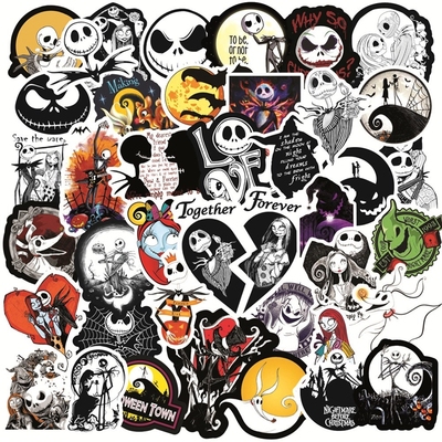 50pcs Halloween The Nightmare Before Christmas Stickers Lap