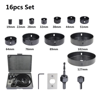 XCAN Wood Drill Bit Set 8/11/16pcs Hole Saw Drill Cutter Car