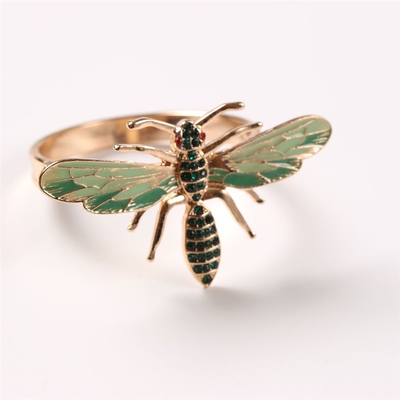 6pcs The new Bee napkin buckle napkin ring alloy green insec