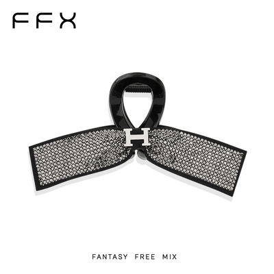弗弗西FFX高级感轻奢闪钻H字母时尚抓夹[赫兹]鲨鱼夹赫本发夹女款