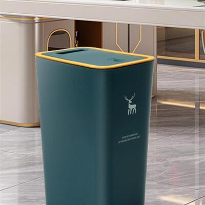 Rubbish Can Kitchen Toilet Trash with Press Lid Garbage Bin