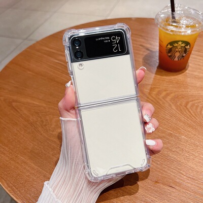 适用三星zflip7手机壳 zflip5/4/3壳 Flip6四角折叠TPU+PC保护套