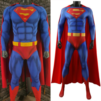 带肌肉的52超人衣服cos万圣节角色扮演服装Fifty-TwoSuperman