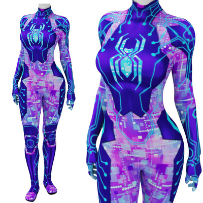 蜘蛛侠纵横宇宙蜘蛛字节Spider-Byte万圣节cosplay蜘蛛侠紧身衣