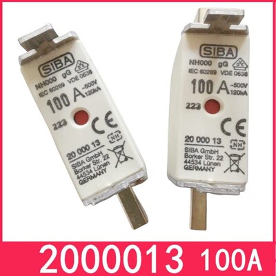 德国SIBA熔断器 NH000 100A  500V GG/GL 120KA 2000013 NH 000
