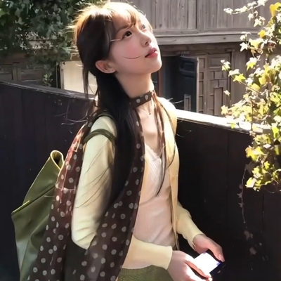 韩系波点丝巾系脖高级感长条丝带女2025新款黑色搭配领巾围巾配饰