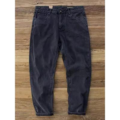 Home Daily 酷帅不止一点点~秋冬黑色牛仔裤男直筒宽松纯棉长裤