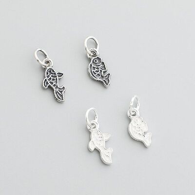 材料吊坠纯银DIYs925小鱼锦泰银