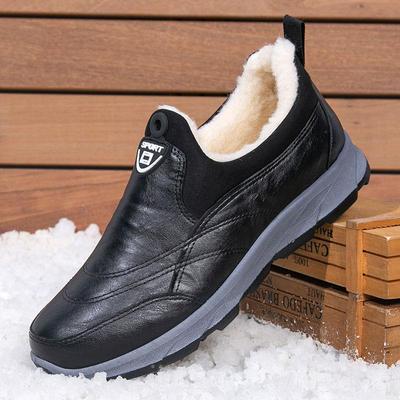 新款老北京布男鞋子男秋冬款爸老爸棉鞋加厚式冬季男士中年老人老