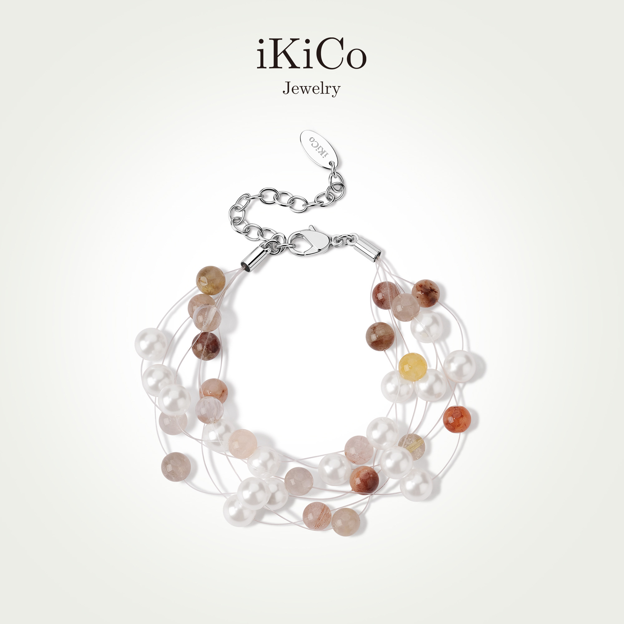 【新品上新】iKiCo花园满天星珍珠多层手链透明彩色珠甜美浪漫女