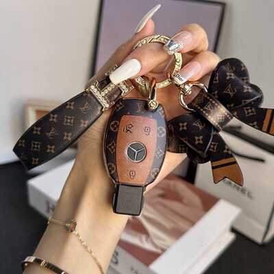 奔驰钥匙套轻奢粉高端网红爆款