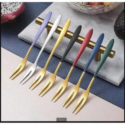 7 Fruit Fork Stainless Steel Fork Cake dessert Fork salad