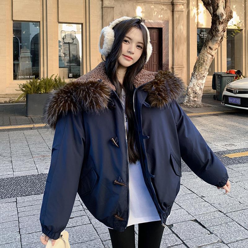 羽绒棉服女大毛领2025冬装新款棉衣潮牌爆款派克服冬季防寒外套女