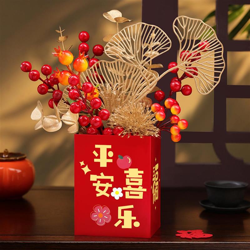 新年福桶2026马年装饰摆件抱抱桶桌面过年插花办公室春节氛围喜庆