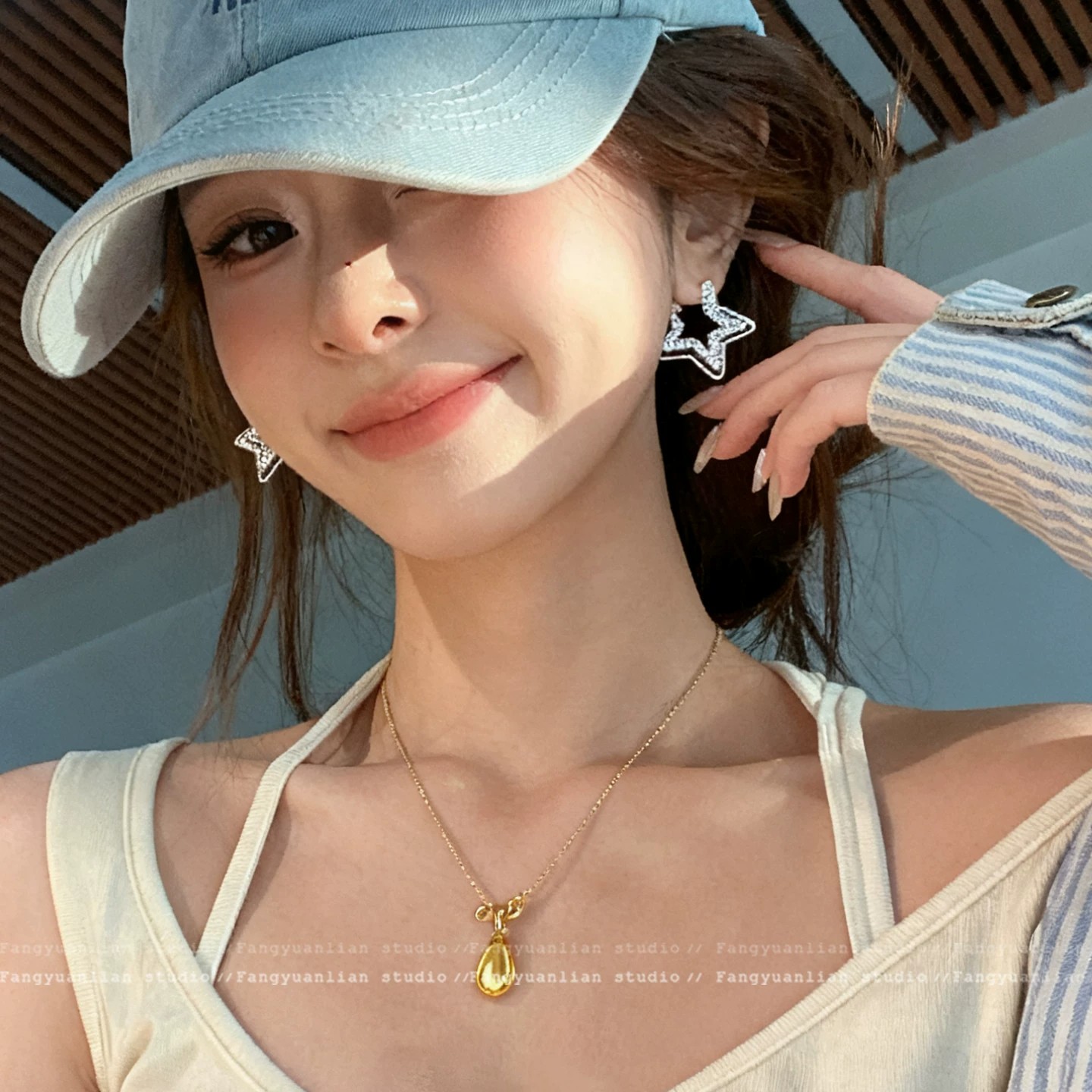 自留!!银色星星耳圈女轻奢高级感金色耳环小众耳钉民族特色服配夏