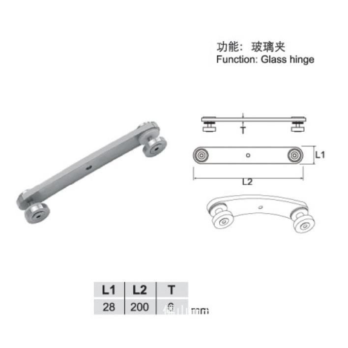 ST-T049弧型玻璃夹楼梯扶手配件主柱配件