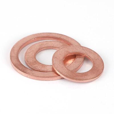 1000PCS紫铜垫圈金属平垫圈紫铜平垫密封圈O型铜垫片非标件