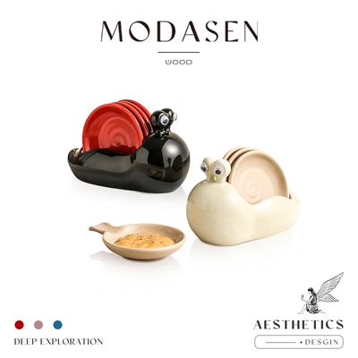 MODASEN蜗牛造型陶瓷味碟套装
