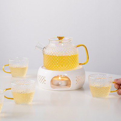 Candle heating tea stove, ceramic household insulation stove, heating and boiling tea warmer, restaurant hotel tea stove