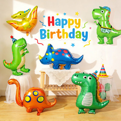 Dinosaur Balloon Party Birthday Theme Decoration Balloon Children's Birthday Decoration Balloon Q-Version Pterosaur Tyr