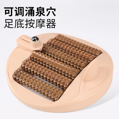 Foot massager for household use, made of wood for rubbing and arranging acupoints, unblocking meridians, and rollers. M