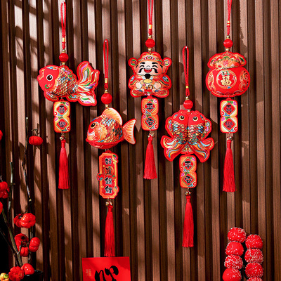 Decoration of New Year ornaments for the Year of the Horse in 2026, creating a festive atmosphere in the living room an