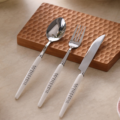 Stainless steel knife, fork, spoon, thickened Western steak knife, Western dessert spoon, fork, coffee spoon, high-end