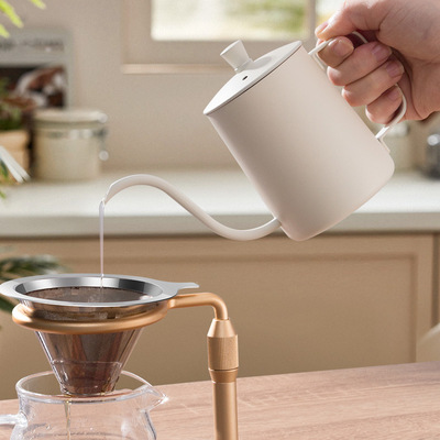 Stainless steel coffee hand pot mini hand pot black spray coated fine mouthed pot coffee utensils