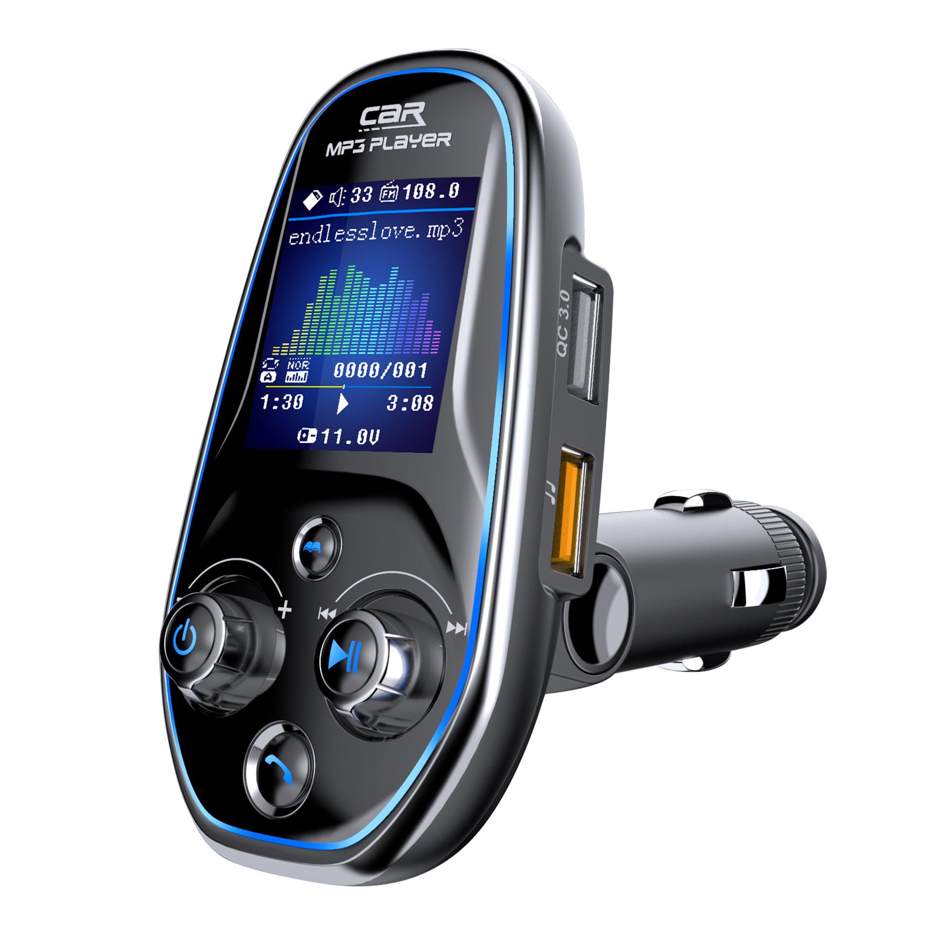 BT29蓝牙车载mp3 车载免提播放器 FM发射器一键EQ低音QC3.0车充