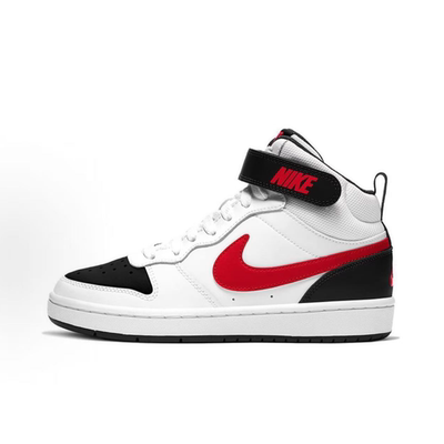 耐克Nike Court Borough Mid GS 白黑红中帮运动鞋 CD7782-110