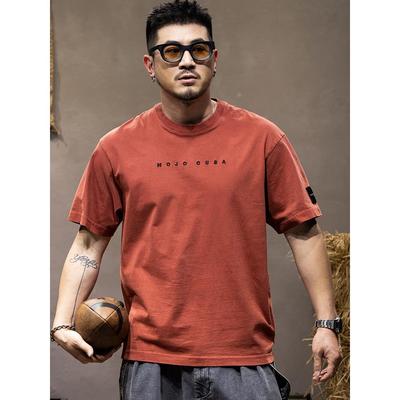 2025夏季新款男士260g重磅宽松圆领短袖T恤潮牌休闲透气纯棉上衣