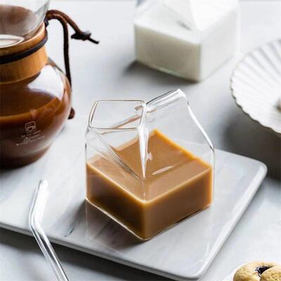 1Pc Milk Cup 300ML Half Pint Milk Carton Style Creative Mini