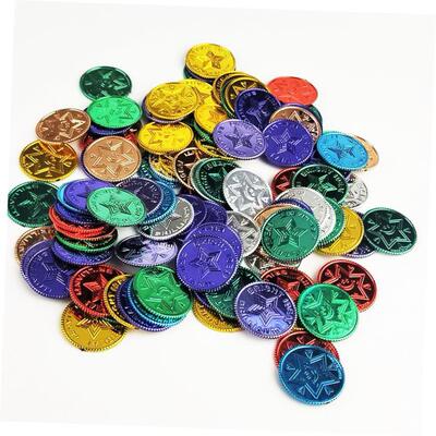 100pcs Gold Coins Pirate Treasure Game Halloween Kids Party