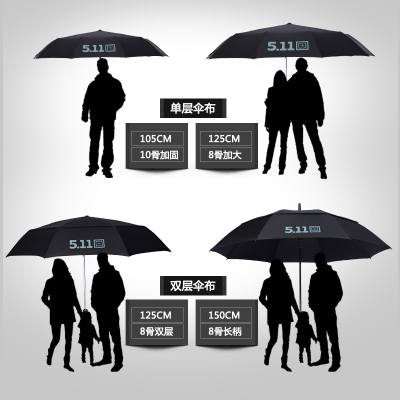 百越511雨伞全自动折叠超大号加固抗风男士黑胶晴雨两用特大双人