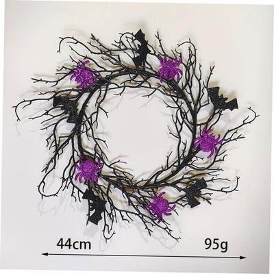 Halloween Dead Branch Wreath Simulation Rattan Circle Black