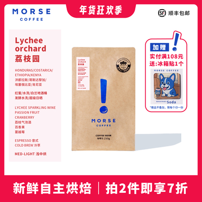 荔枝园【新品】 MORSE莫思拼配意式/冷萃浓郁果香果酸咖啡豆250克