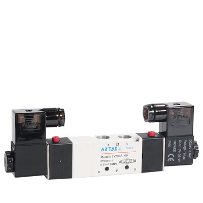亚德客三位五通电磁阀4V130E/230E/330E/430E-M5/06/08/10/15B24V