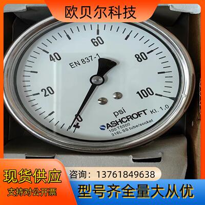全新原装正品，雅斯科压力表ASHCROFT  100  T5