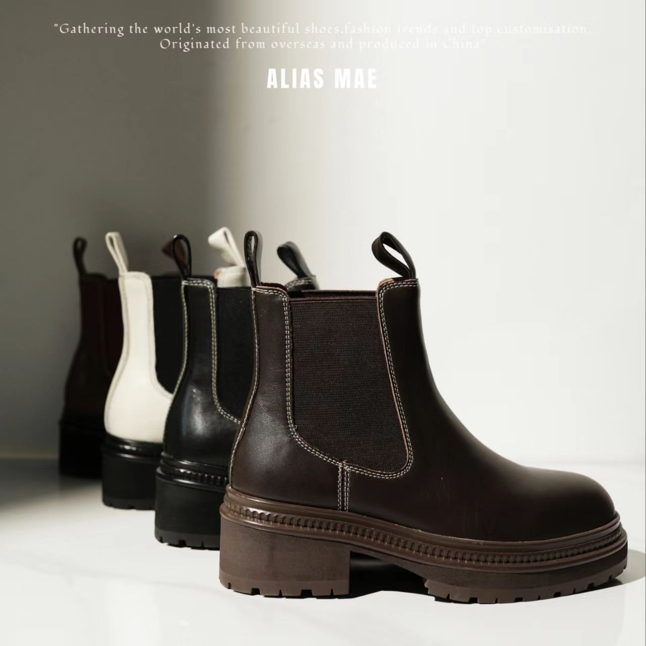ALIASMAE 机车日记 · Locomotive Diary 马丁靴真皮切尔西短靴