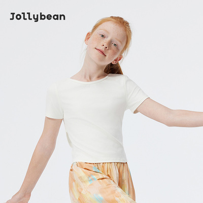 jollybean|女童短袖26夏轻薄透气运动后背搭片T恤dofit-all white