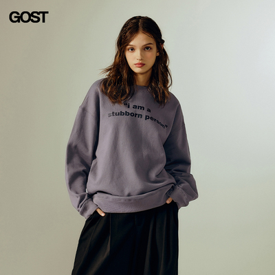 GOST 23AW “固执的人 ”标语 470g重磅套头卫衣男女美式复古潮春